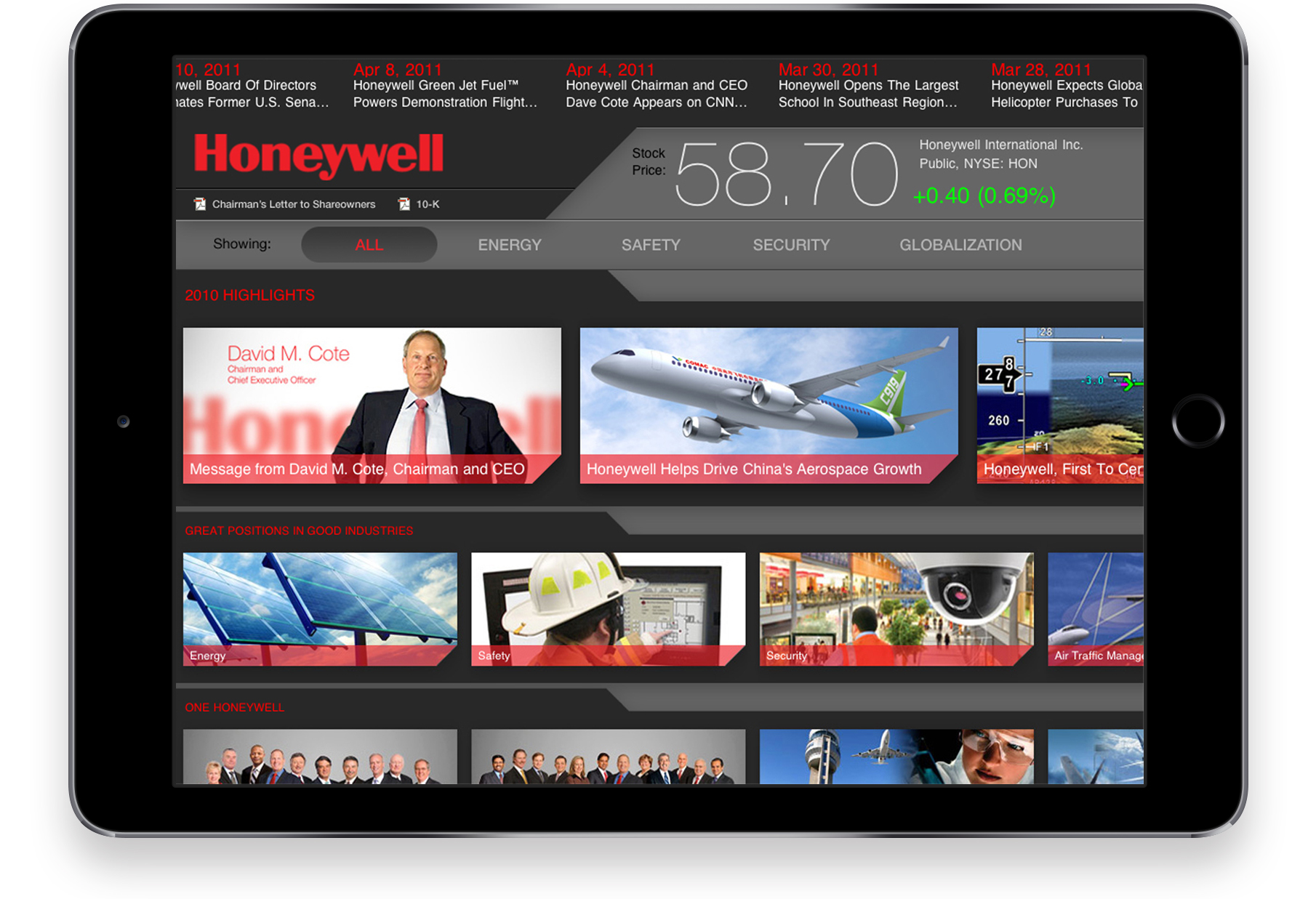 Honeywell Digital Dashboard - RICK SLUSHER – Design & Creative Direction